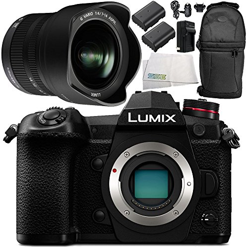 Lumix DC-G9 Mirrorless Micro Four Thirds Digital Camera with Lumix G Vario 7-14mm f/4 ASPH. Lens 7PC Accessory Bundle – Includes 2X Replacement Batteries + More