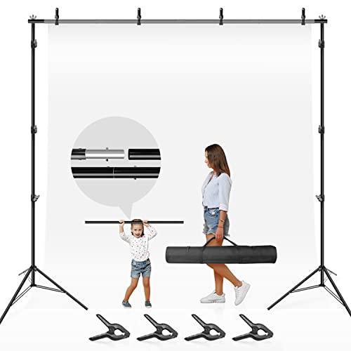 LimoStudio Large Heavy Duty 10 x 9.6 ft. (W x H) Backdrop Stands, Background Support System, Thicker Pole Diameter, Wide Leg Radius for Stable Positioning, Spring Clamps for Screens, AGG3012