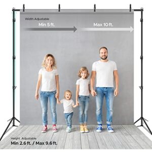 LimoStudio Large Heavy Duty 10 x 9.6 ft. (W x H) Backdrop Stands, Background Support System, Thicker Pole Diameter, Wide Leg Radius for Stable Positioning, Spring Clamps for Screens, AGG3012