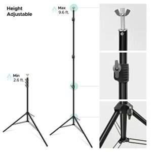 LimoStudio Large Heavy Duty 10 x 9.6 ft. (W x H) Backdrop Stands, Background Support System, Thicker Pole Diameter, Wide Leg Radius for Stable Positioning, Spring Clamps for Screens, AGG3012