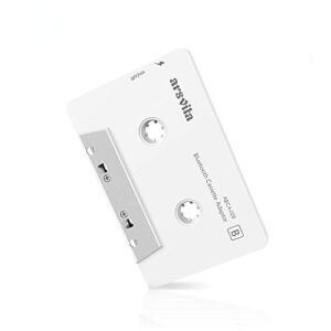 arsvita car audio bluetooth cassette adapter, tape player bluetooth 5.0 cassette aux adapter, white