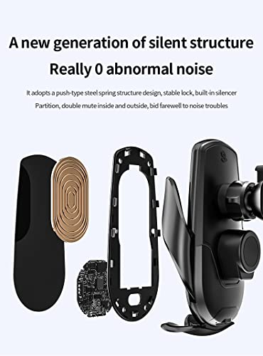 MEIMFY Wireless Car Charger Mount,Auto Clamping Air Vent Phone Holder for Car,New Upgraded Model,15W Qi Fast Charging/Magnetic DC Charging for All Mobile Phones,iPhone,Samsung,Pixel