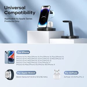 3 in 1 Charging Station, Charger Station for Apple Multiple Devices, Charging Dock Stand for iPhone 14 13 12 11 Pro X Max XS XR 8 7 Plus 6s 6, Apple Watch Series 8 Ultra 7 6 SE 5 4 3 2, AirPods