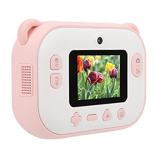 Shanrya Kids Video Digital Camera, Lovely Kids Digital Camera Dual Cameras Rechargeable for Birthday Gift for 3+