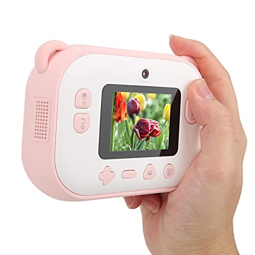 Shanrya Kids Video Digital Camera, Lovely Kids Digital Camera Dual Cameras Rechargeable for Birthday Gift for 3+