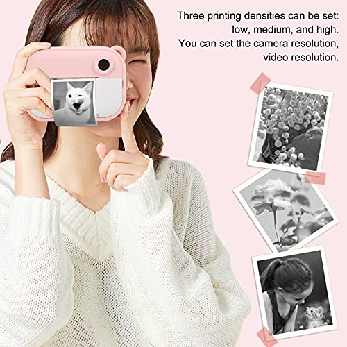 Shanrya Kids Video Digital Camera, Lovely Kids Digital Camera Dual Cameras Rechargeable for Birthday Gift for 3+