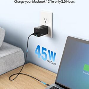 USB C Wall Charger, 45W Fast Charger TECKNET PD3.0 USB C Power Adapter Foldable Dual USB C Wall Charger Compatible with iPhone 14 Pro Max/14 Plus/13/12, iPad Pro, Pixel, Switch, Samsung Galaxy S23