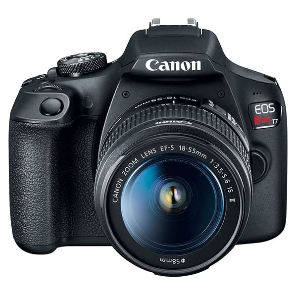 Canon EOS Rebel T7 DSLR Camera with 18-55mm Lens (2727C002), EF-S 55-250mm Lens, 64GB Memory Card, Case, Corel Photo Software, 2 x LPE10 Battery, Card Reader, LED Light + More (Renewed)