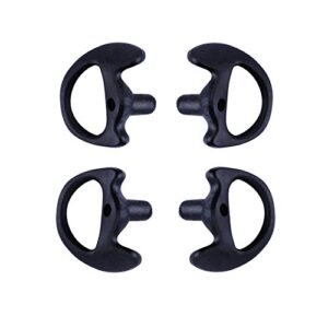 airsn replacement earmold earbud earplug for motorola kenwood two-way radio air acoustic coil tube audio kits (black, 2 pair-medium)