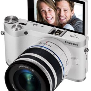 Samsung NX300M 20.3MP CMOS Smart WiFi & NFC Mirrorless Digital Camera with 18-55mm Lens and 3.3" AMOLED Touch Screen (White)