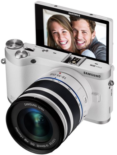 Samsung NX300M 20.3MP CMOS Smart WiFi & NFC Mirrorless Digital Camera with 18-55mm Lens and 3.3" AMOLED Touch Screen (White)