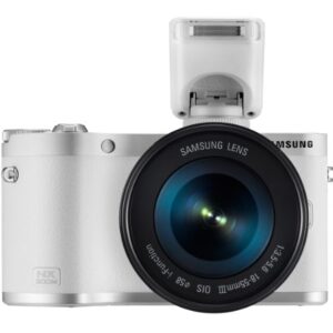 Samsung NX300M 20.3MP CMOS Smart WiFi & NFC Mirrorless Digital Camera with 18-55mm Lens and 3.3" AMOLED Touch Screen (White)