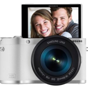 Samsung NX300M 20.3MP CMOS Smart WiFi & NFC Mirrorless Digital Camera with 18-55mm Lens and 3.3" AMOLED Touch Screen (White)