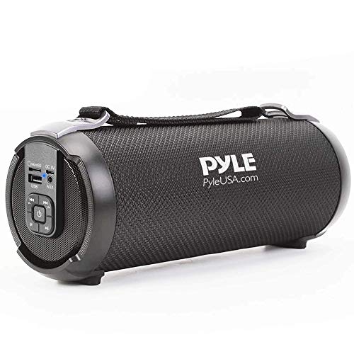 Pyle Wireless Portable Bluetooth Boombox Speaker - 100 Watt Rechargeable Boom Box Speaker Portable Music Barrel Loud Stereo System with AUX Input, MP3/USB/SD Port, Fm Radio, 2.5" Tweeter PBMSPG3BK