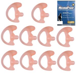 maximalpower medium size earmold earbud earplug ear insert for motorola kenwood two-way radio acoustic coil tube audio kits, right, 10 pack