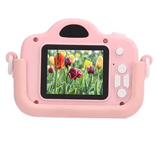 ciciglow Kids Camera, 200W Rear Len 4 x Magnification Removable Silicone Sleeve for Boys&Girls Children Toddler(Pink)