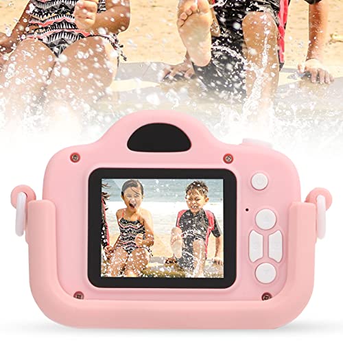 ciciglow Kids Camera, 200W Rear Len 4 x Magnification Removable Silicone Sleeve for Boys&Girls Children Toddler(Pink)