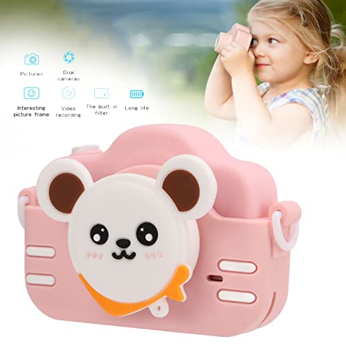 ciciglow Kids Camera, 200W Rear Len 4 x Magnification Removable Silicone Sleeve for Boys&Girls Children Toddler(Pink)