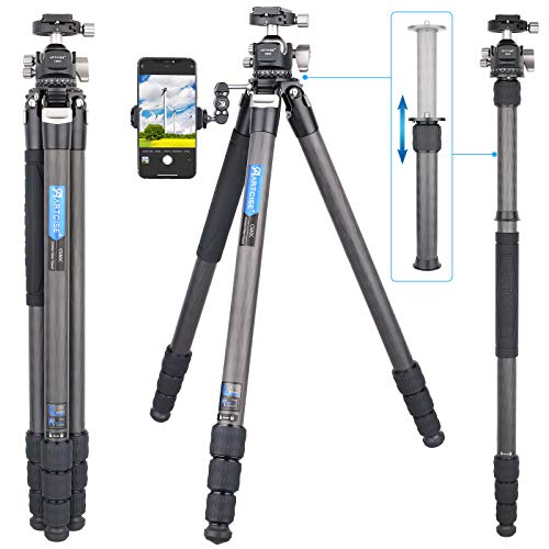 Carbon Fiber Heavy Duty Tripod ARTCISE 81'' Professional Tripod for Camera, 10-Layer Carbon Fibre Tube, 32.5mm Leg with Low Profile Tripod Ball Head for Canon Nikon Sony, DSLR SLR Digital Camcorder