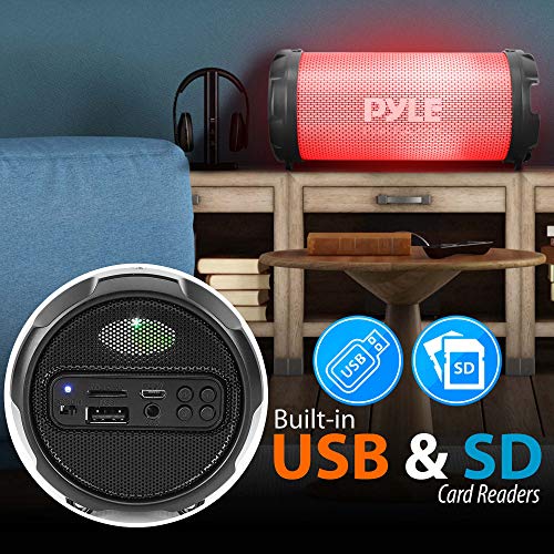 Pyle Wireless Portable Bluetooth Boombox Speaker - 100Watt Hi-Fi Rechargeable Boom Box Speaker Portable Music Barrel Loud Stereo System with AUX Input, MP3/USB/SD Port, Fm Radio, 2" Tweeter -PBMSPRG3