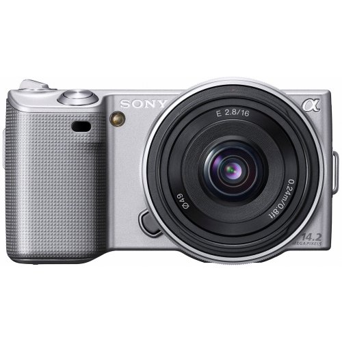 Sony Alpha NEX-5A/S Digital Camera with 16mm f/2.8 Lens (Silver) (OLD MODEL)