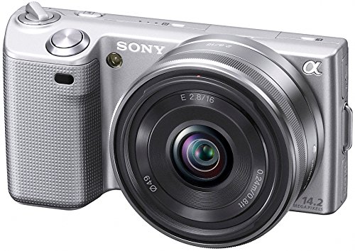 Sony Alpha NEX-5A/S Digital Camera with 16mm f/2.8 Lens (Silver) (OLD MODEL)