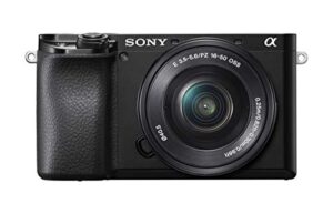 sony alpha a6100 mirrorless camera with 16-50mm zoom lens, black (ilce6100l/b) (renewed)