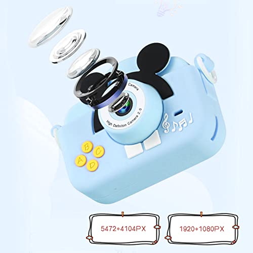 CHICIRIS Kids Cartoon Camera Toy, Multifunctional Comfortable Kids Photo Video Camera 2MP for Gifts(Sky Blue)