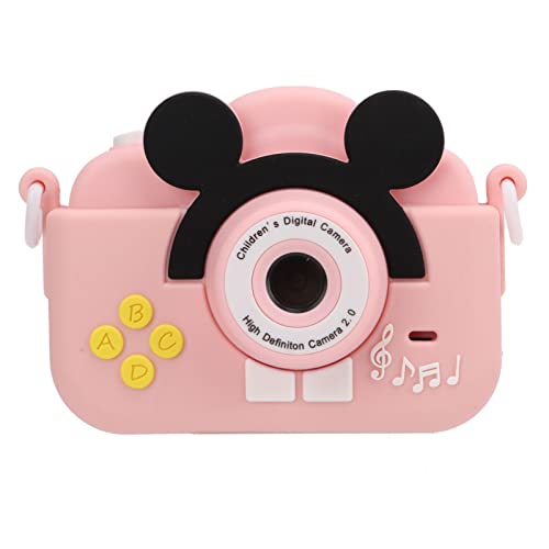 CHICIRIS Kids Cartoon Camera Toy, Multifunctional Comfortable Kids Photo Video Camera 2MP for Gifts(Pink)