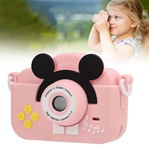 CHICIRIS Kids Cartoon Camera Toy, Multifunctional Comfortable Kids Photo Video Camera 2MP for Gifts(Pink)