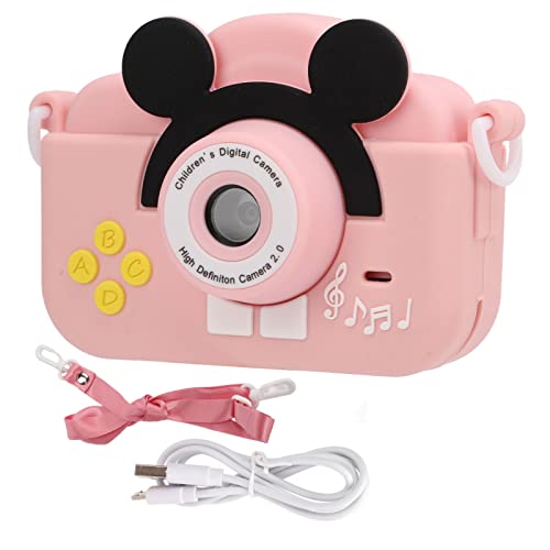 CHICIRIS Kids Cartoon Camera Toy, Multifunctional Comfortable Kids Photo Video Camera 2MP for Gifts(Pink)