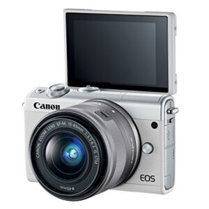 Canon EOS M100 Mirrorless Camera w/ 15-45mm Lens - Wi-Fi, Bluetooth, and NFC Enabled (White)