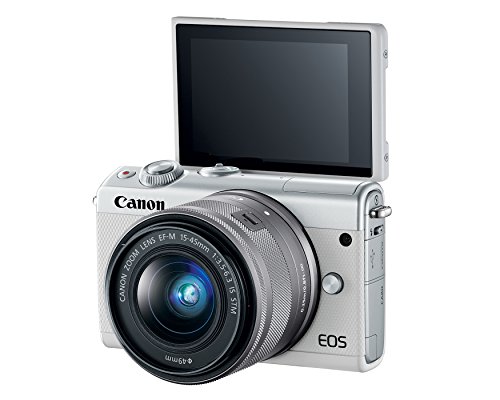 Canon EOS M100 Mirrorless Camera w/ 15-45mm Lens - Wi-Fi, Bluetooth, and NFC Enabled (White)