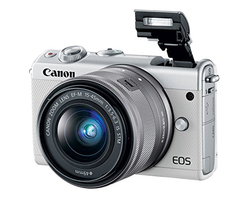 Canon EOS M100 Mirrorless Camera w/ 15-45mm Lens - Wi-Fi, Bluetooth, and NFC Enabled (White)