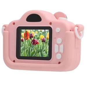 01 02 015 kids digital camera, multifunctional comfortable 600mah rechargeable abs mini digital children camera high definition for kids for gifts(pink)