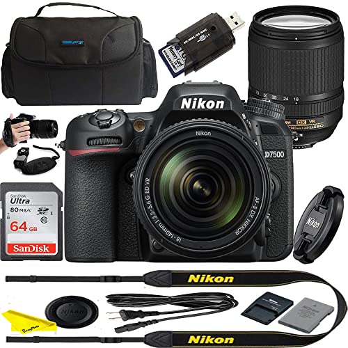 D7500 DSLR Camera Kit with 18-140mm VR Lens | Built-in Wi-Fi Buzz-Photo Essential Accessories Bundle (International Version) (No Warranty)