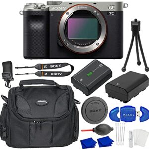 Sony Alpha a7C Mirrorless Digital Camera Bundle with Extra Battery, Gadget Bag, Card Reader, Starter Kit, Blower & Microfiber Cloth