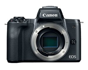 canon eos m50 mirrorless digital 4k vlogging camera with dual pixel cmos autofocus, digic 8 image processor, built-in wi-fi, nfc and bluetooth technology, body, black