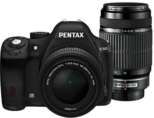 Pentax K-50 DSLR Camera with 18-55mm WR and 55-300mm Lenses