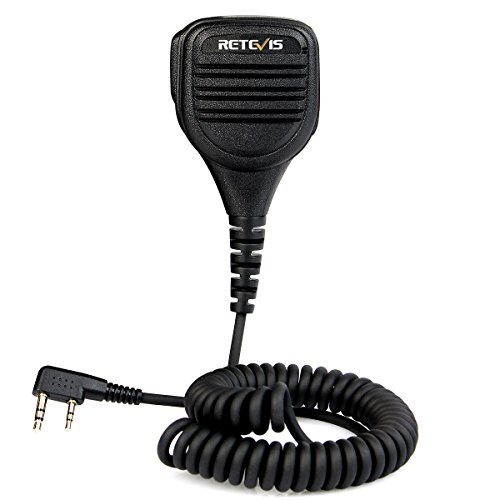 Retevis RT85 Shoulder Speaker Microphone with 3.5mm Audio Jack,Walkie Talkie Speaker Mic Compatible RT22 RT68 RT21 RB87 RB26 RT86 RB85 RT81 RB37 RB26 RT3S Baofeng BF-F8HP UV-5R(1 Pack)