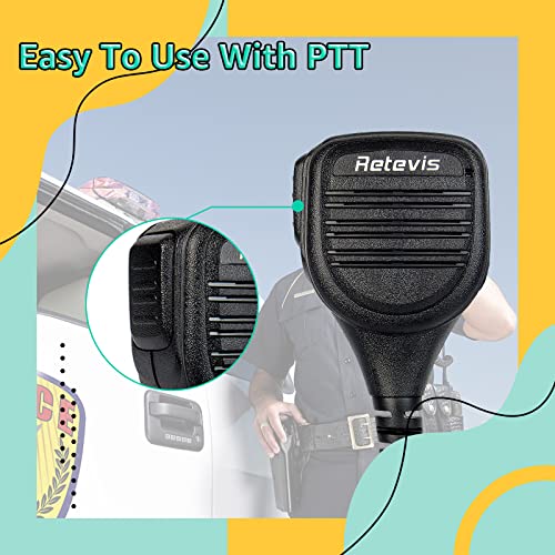 Retevis RT85 Shoulder Speaker Microphone with 3.5mm Audio Jack,Walkie Talkie Speaker Mic Compatible RT22 RT68 RT21 RB87 RB26 RT86 RB85 RT81 RB37 RB26 RT3S Baofeng BF-F8HP UV-5R(1 Pack)