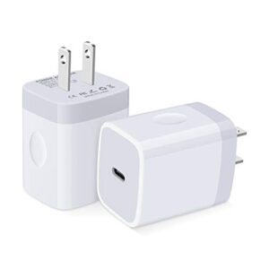 20w pd fast usb c wall charger block compatible iphone 14 13 12 11 mini pro max plus se xs xr x 8 pad, samsung, pixel 7 6, 2pack usb c power adapter charger plug brick cube type c charging box base