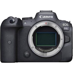 Canon EOS R6 Mirrorless Digital Camera (Body Only) (4082C002) + 64GB Memory Card + Case + Corel Software + 2 x LPE6 Battery + External Charger + Card Reader + LED Light + HDMI Cable + More (Renewed)