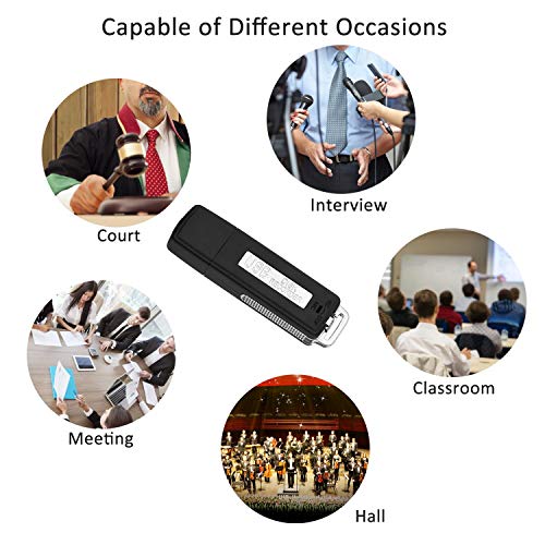 8 GB Voice Recorder,Rechargeable Mini USB Voice Recorder USB Flash Drive Voice Activated Recorder Dictaphone 15 Hours Battery Life 150 Hours File Capacity for Playback Lectures, Meetings, Interviews