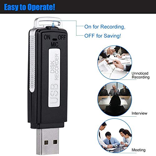 8 GB Voice Recorder,Rechargeable Mini USB Voice Recorder USB Flash Drive Voice Activated Recorder Dictaphone 15 Hours Battery Life 150 Hours File Capacity for Playback Lectures, Meetings, Interviews