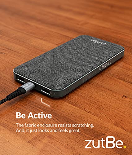 zutBe PowerTrip 10000mAh Portable Charger with 1 USB-C 2 USB-A Ports and 18W of Power Delivery PD Charge Any iPhone 14/13/12/11/ Samsung Galaxy iPad Pixel Switch and More (Wall Charger Not Included)