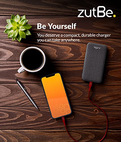 zutBe PowerTrip 10000mAh Portable Charger with 1 USB-C 2 USB-A Ports and 18W of Power Delivery PD Charge Any iPhone 14/13/12/11/ Samsung Galaxy iPad Pixel Switch and More (Wall Charger Not Included)