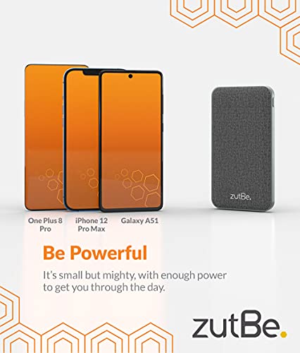 zutBe PowerTrip 10000mAh Portable Charger with 1 USB-C 2 USB-A Ports and 18W of Power Delivery PD Charge Any iPhone 14/13/12/11/ Samsung Galaxy iPad Pixel Switch and More (Wall Charger Not Included)