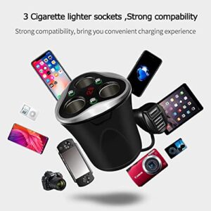 Cigarette Lighter Adapter 12V-40V 120W Cigarette Lighter Socket Splitter with 3 Sockets 3.1A 3 USB Port Car Cigarette Lighter USB Charger for Tire Inflator,Dashcam,GPS,Vacuum Cleaner Charge