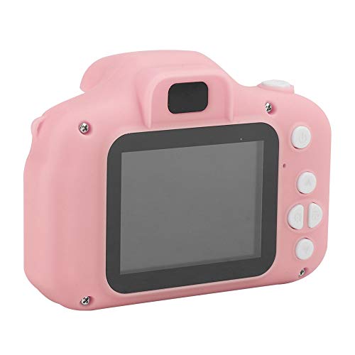 Mini Digital Camera, Children Eye-Friendly and Cear HD Cartoon Camera DIY Photos Video Recording, with 2.0in IPS Screen, Photo Frames, for Kids(Pink)